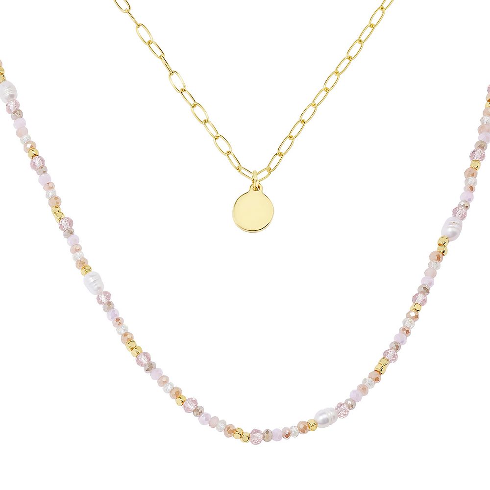 LC Lauren Conrad Gold Tone Layered Coin Charm Pendant Necklace