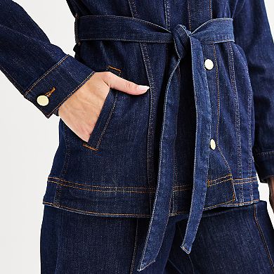 Women's Nine West Denim Belted Jacket