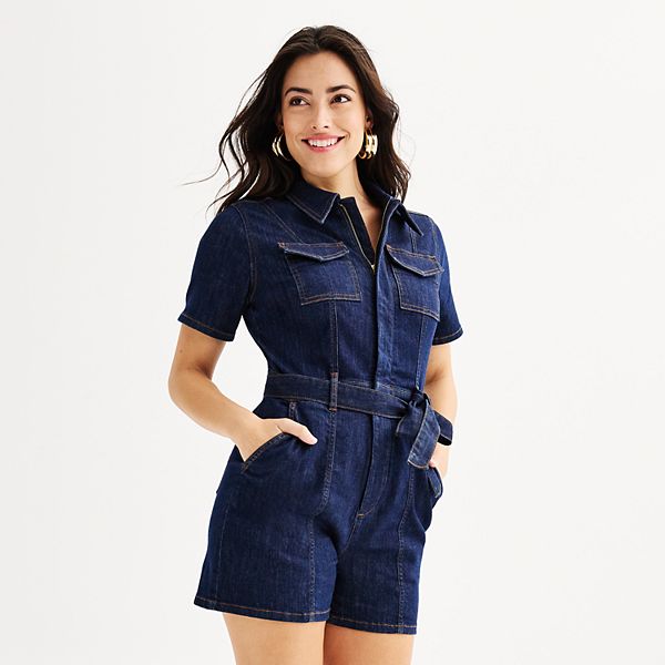 Women's Nine West Denim Romper