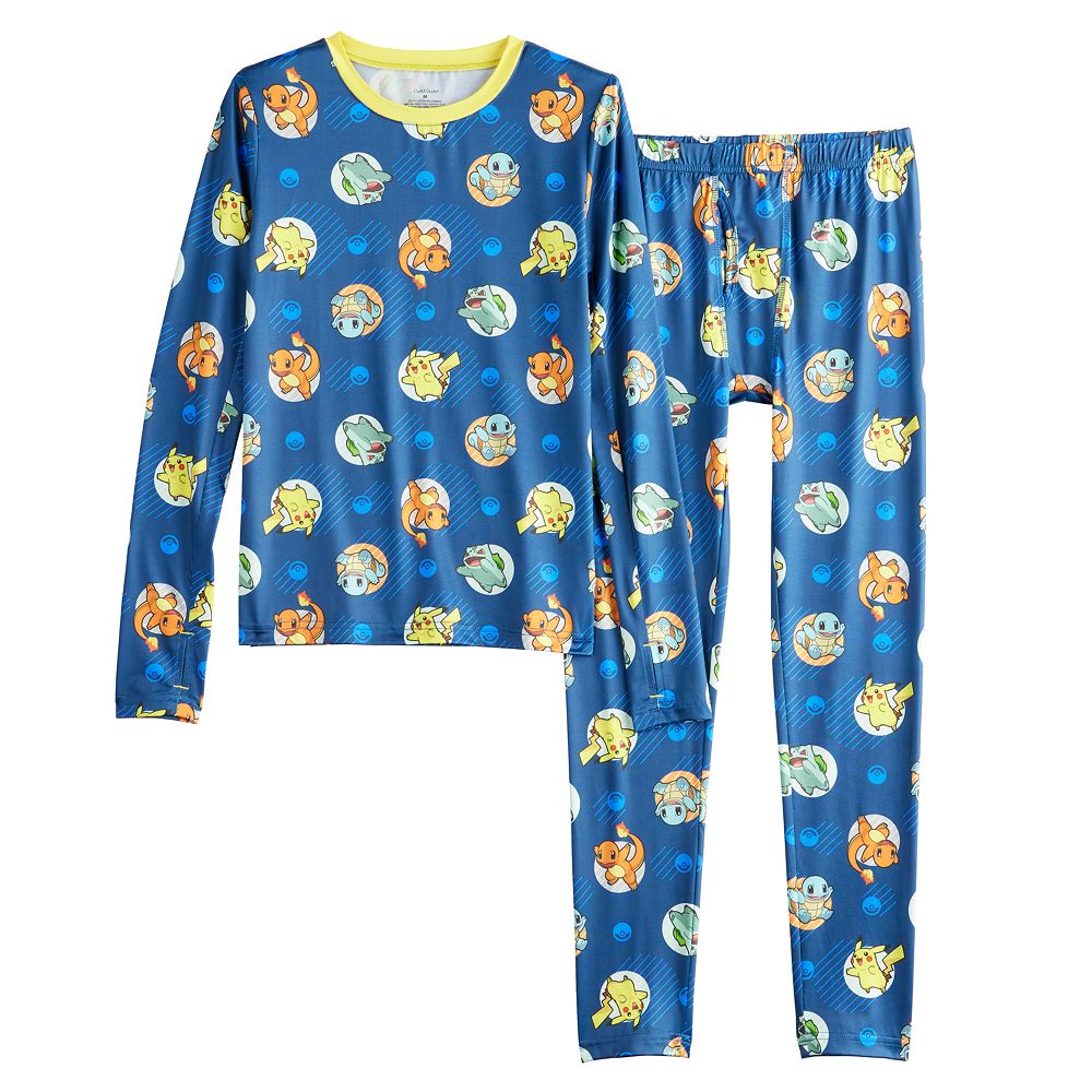 Boys 4-20 Cuddl Duds Stretch Poly 2-Piece Pokemon Base Layer Set