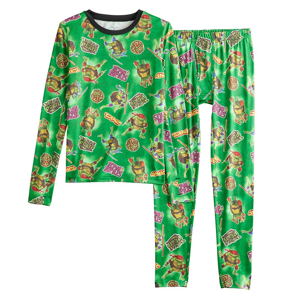Boys 4-20 Cuddl Duds Stretch Poly 2-Piece Teenage Mutant Turtles Base ...