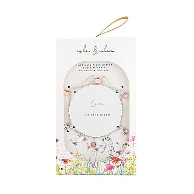 Isla & Alex Two-Tone Crystal Heart & Rose Charm Mother & Daughter ...