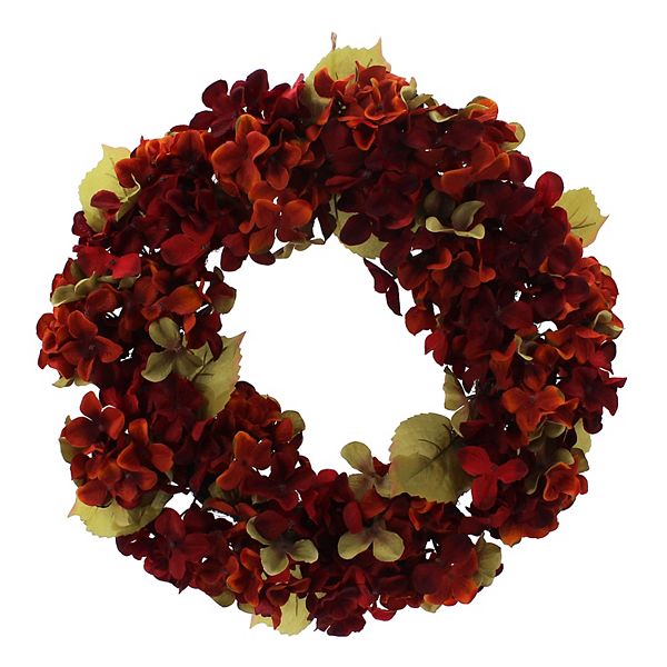 Artificial Red Hydrangea Wreath