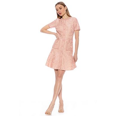 Women's ALEXIA ADMOR Brecken Lace Short Sleeve Fit & Flare Mini Dress