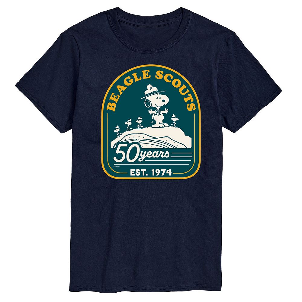 Men's Peanuts Beagle Scout 50 Years Mountain Graphic Tee