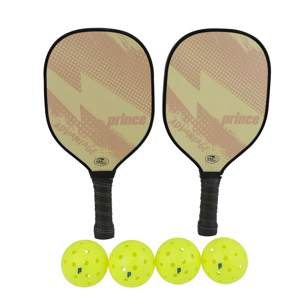 Prince 6 pc. Pickleball Bundle - 2 Wood Paddles & 4 40 Hole Rotation Balls