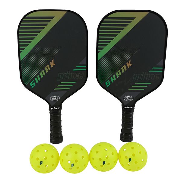 Prince 6-pc. Pickleball Bundle - 2 Fiberglass Paddles & 4 40-Hole ...
