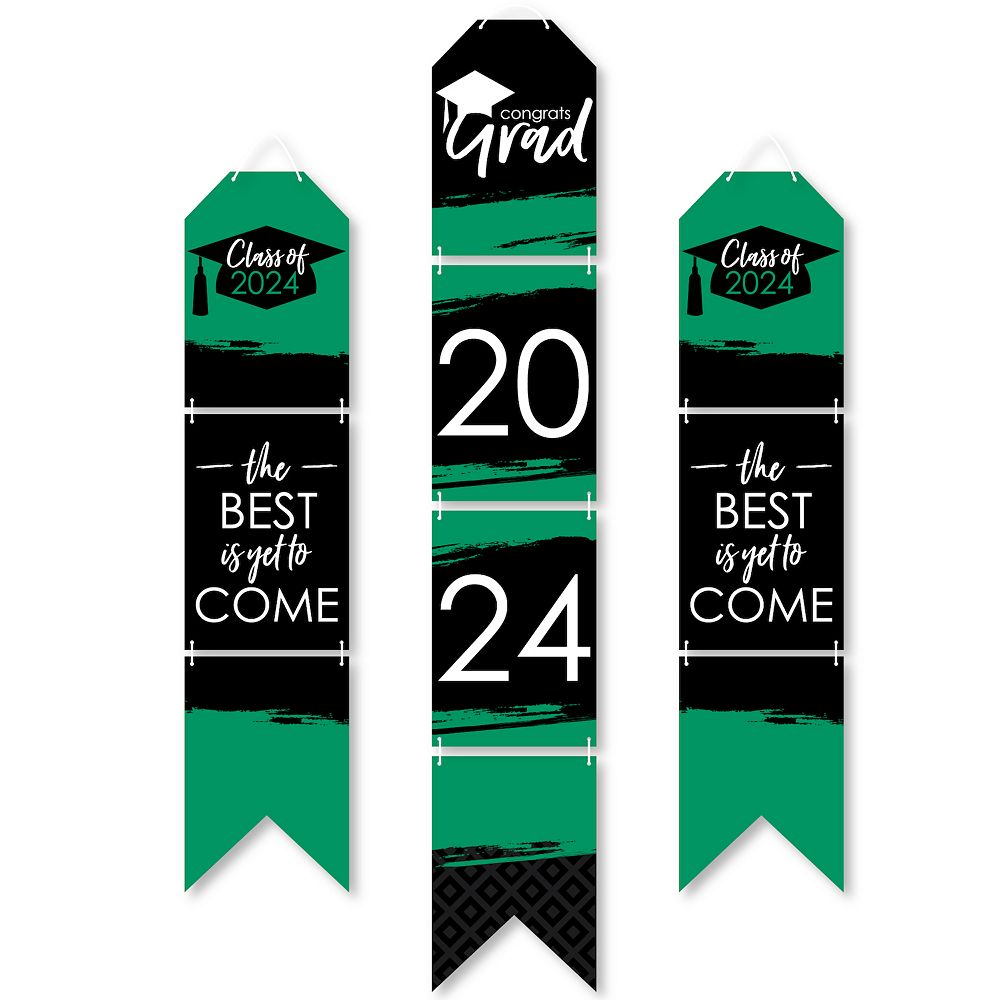Big Dot of Happiness Green Grad Best is Yet to Come - Vertical Banners ...