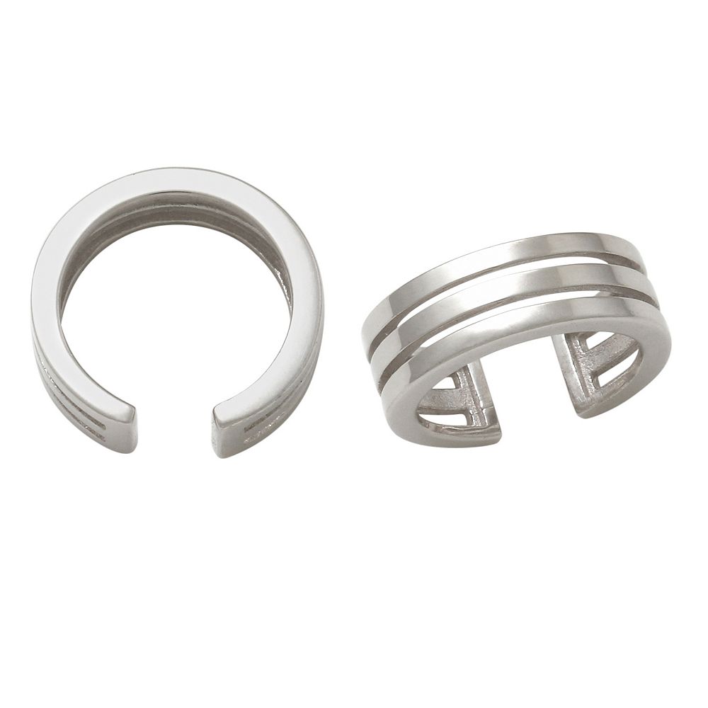 Amella Jewels Sterling Silver 3-Lines Ear Cuff