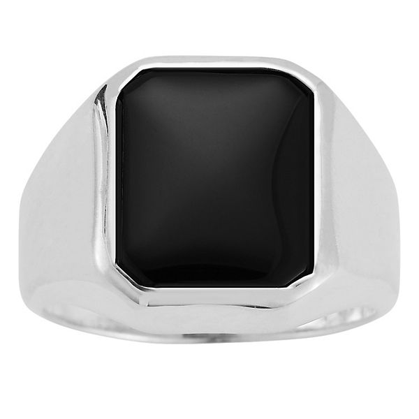 Men's Menster Sterling Silver Black Onyx Square Signet Ring