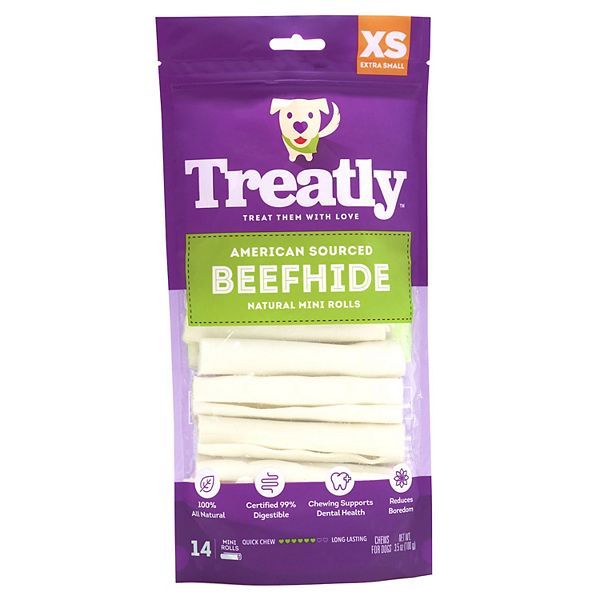 Treatly American Beefhide Mini Rolls - Natural