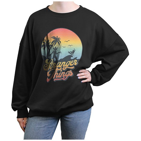 Juniors' Stranger Things Beach Scene Graphic Fleece