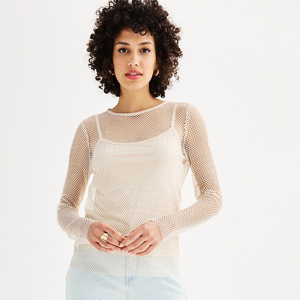 Women's INTEMPO™ Rhinestone Mesh Top