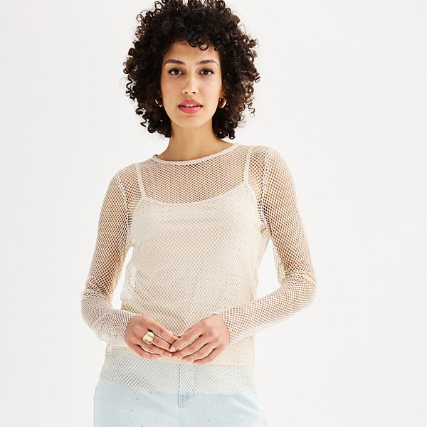 Women's INTEMPO™ Rhinestone Mesh Top