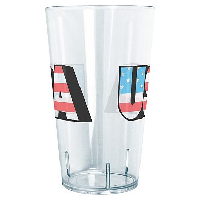 USA Americana Style Print Letters Graphic Tritan Tumbler