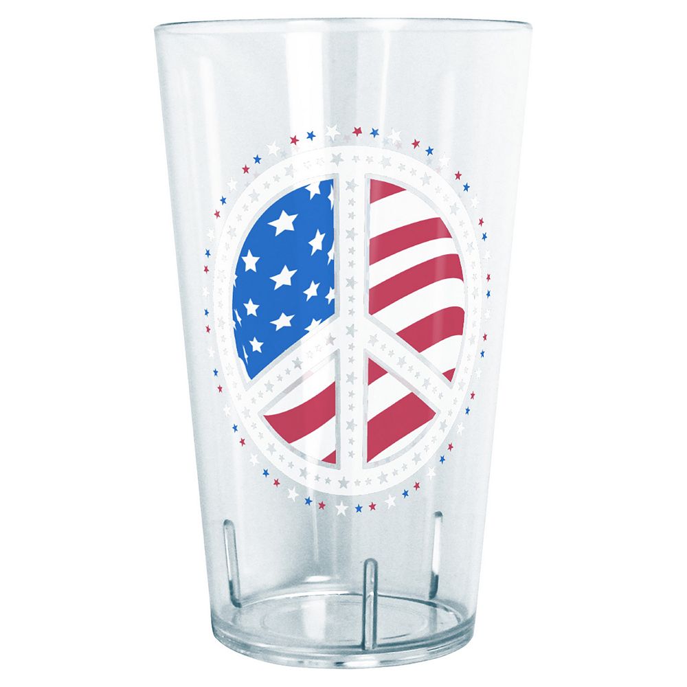 USA Flag Print Peace Sign Graphic Tritan Tumbler