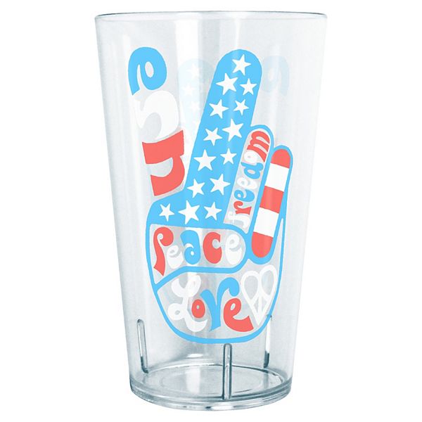 USA Peace Love Freedom Sign Graphic Tritan Tumbler