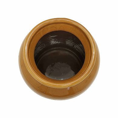 Everyday Decor Mustard Textured Large Ceramic Vase Table Decor
