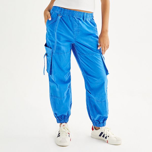 Juniors' SO® High Rise Strap Cargo Joggers