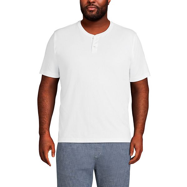 Big And Tall Lands End Short Sleeve Super T Henley Shirt