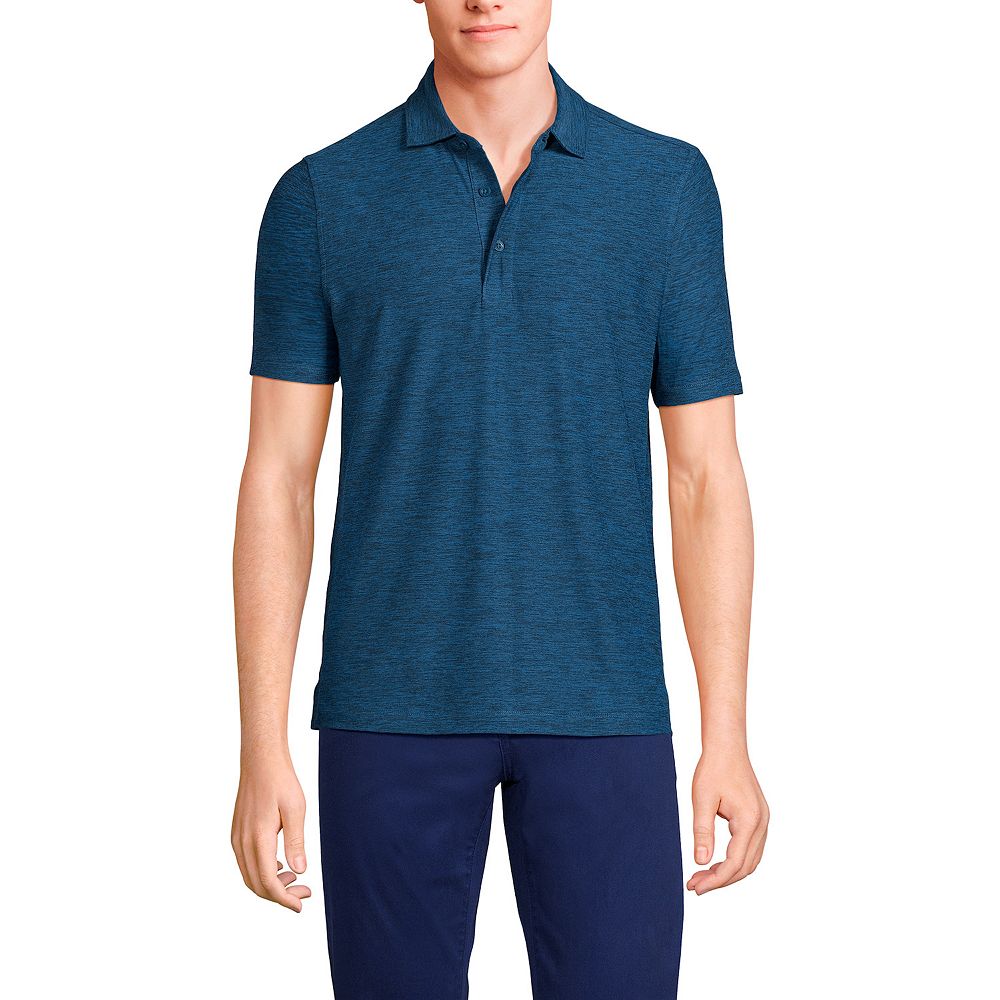 Big & Tall Lands' End Short Sleeve Performance Pieced Yoke Polo