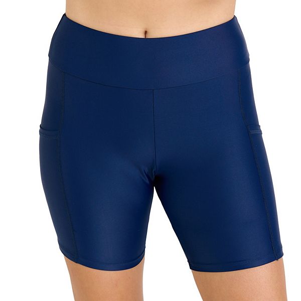 Women's Mid-thigh Swim Shorts With Pockets