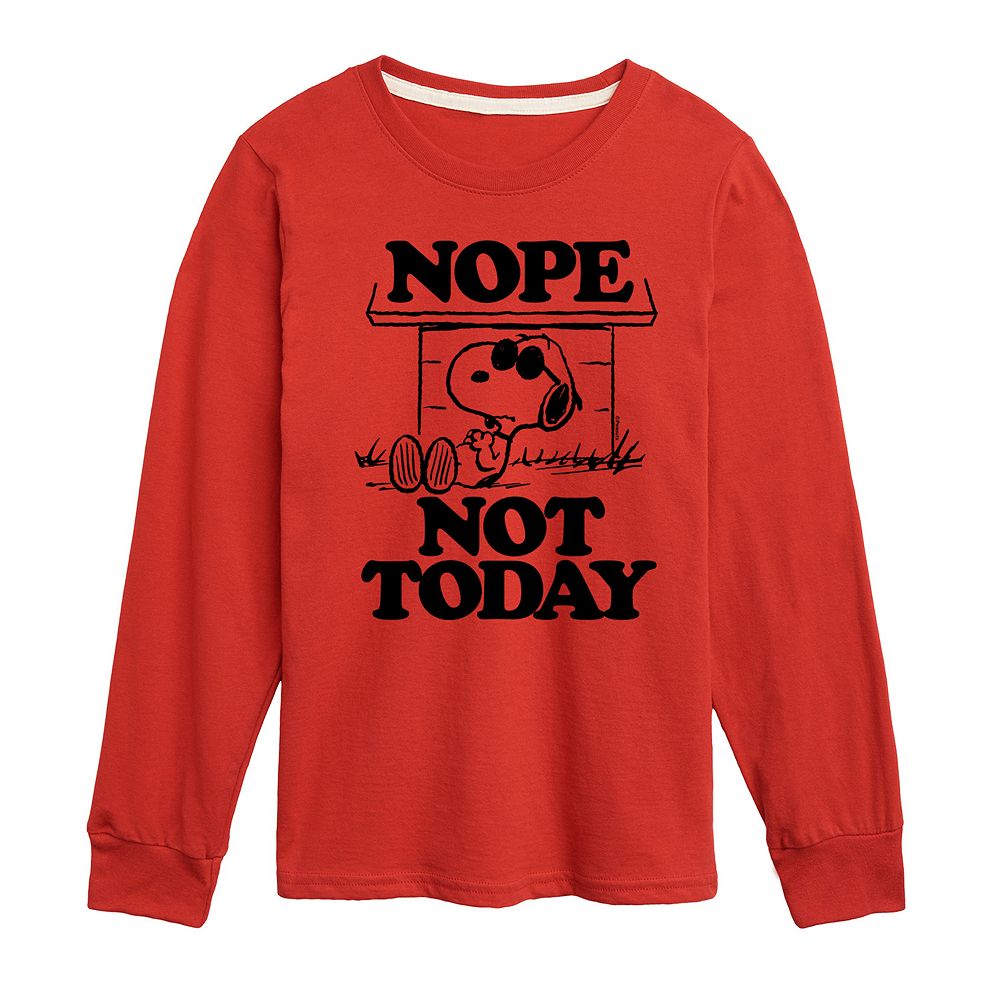 Boys 8-20 Peanuts Snoopy Nope Not Today Long Sleeve Graphic Tee