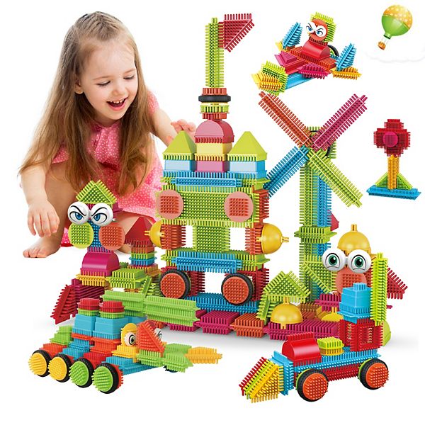 Contixo St6: 100 Pcs Bristle Shape 3D Tiles, Educational Blocks, Ages 3-8.