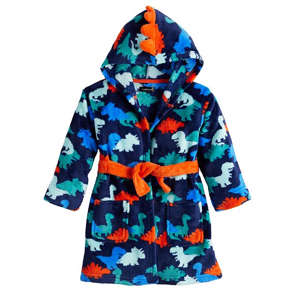 Toddler Boy Cuddl Duds® Allover Dinosaur Print Hooded Robe