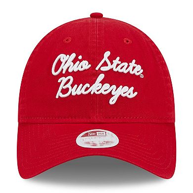 Women's New Era Scarlet Ohio State Buckeyes Script 9TWENTY Adjustable Hat