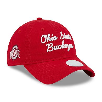 Women's New Era Scarlet Ohio State Buckeyes Script 9TWENTY Adjustable Hat