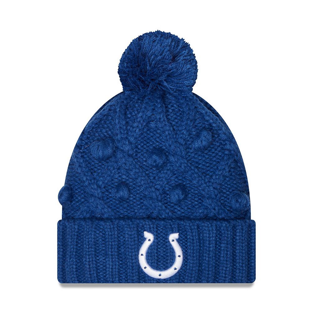 Women's New Era Royal Indianapolis Colts Toasty Cuffed Knit Hat with Pom