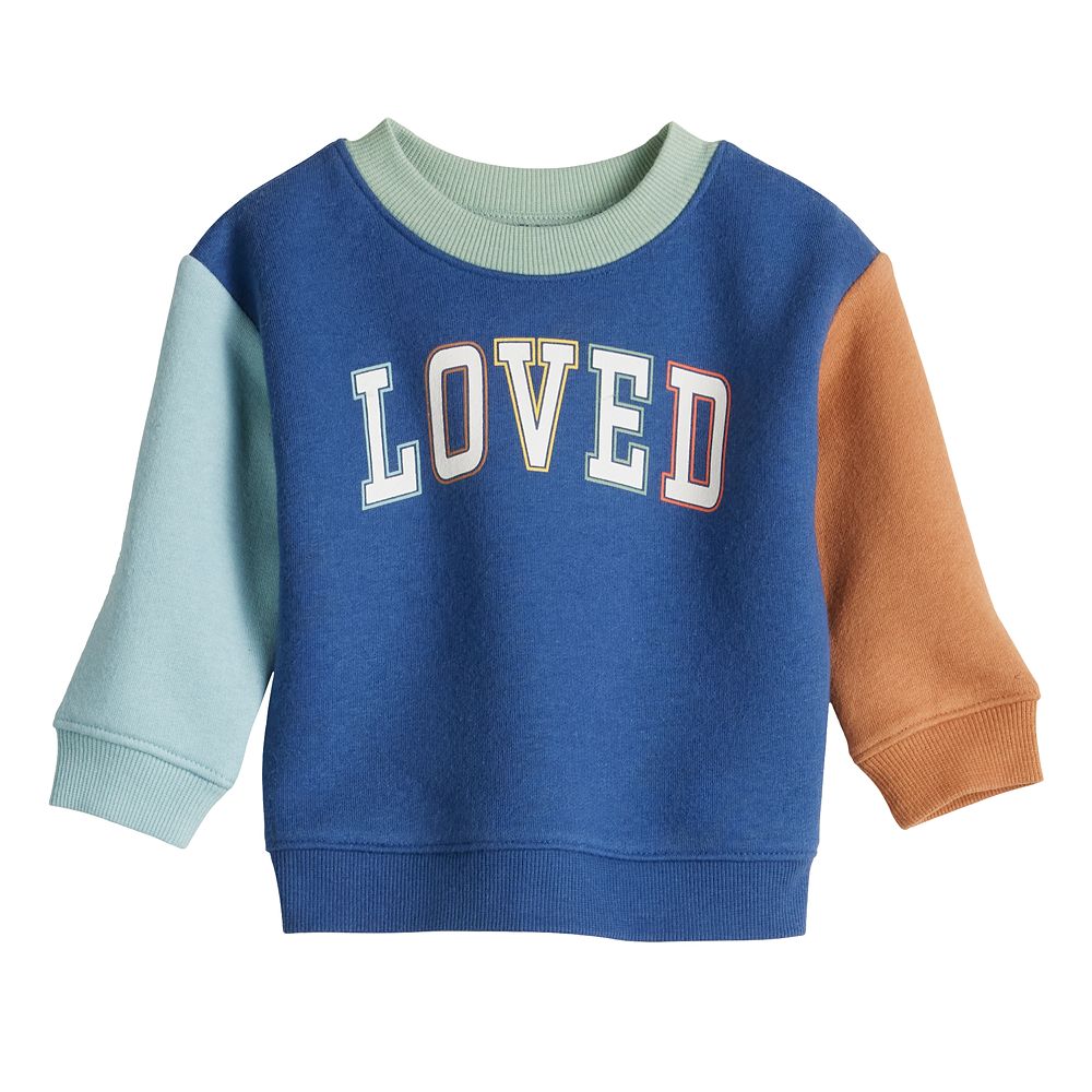 Baby Jumping Beans® Colorblock "Loved" Graphic Sweatshirt