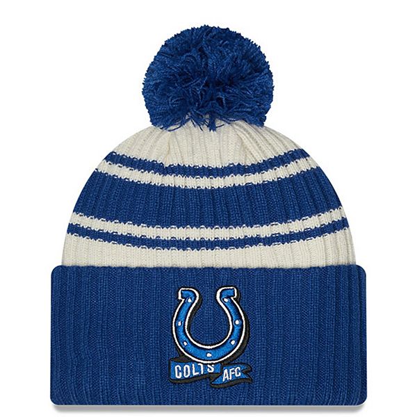 Men's New Era Cream/Royal Indianapolis Colts 2022 Sideline Sport Cuffed ...