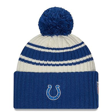 Men's New Era Cream/Royal Indianapolis Colts 2022 Sideline Sport Cuffed ...