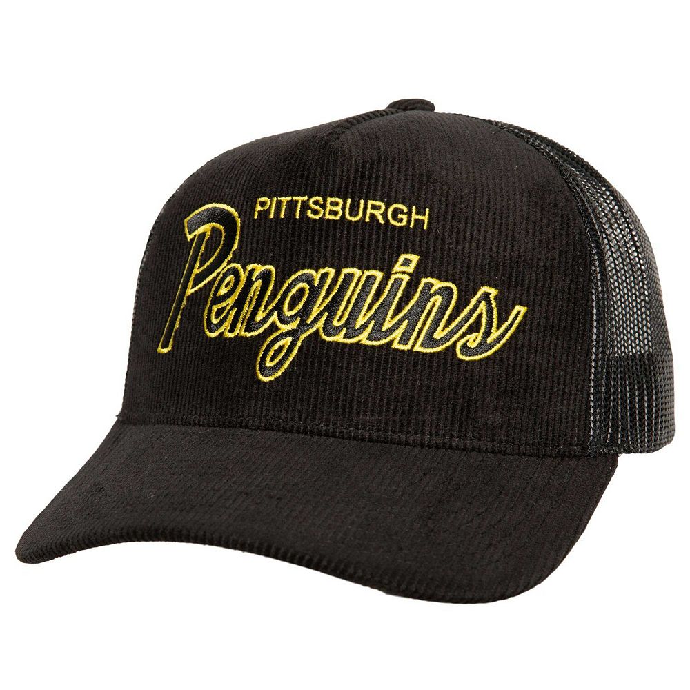 Men's Mitchell & Ness Black Pittsburgh Penguins Times Up Classic Script ...