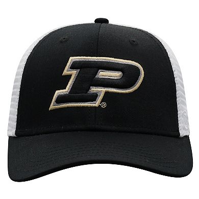 Men's Top of the World Black/White Purdue Boilermakers Trucker Snapback Hat