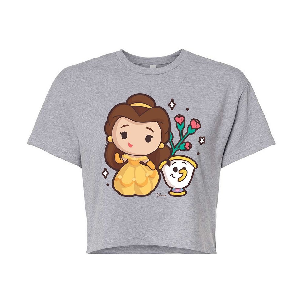 Disney Princess Belle & Chip Juniors' Cropped Tee