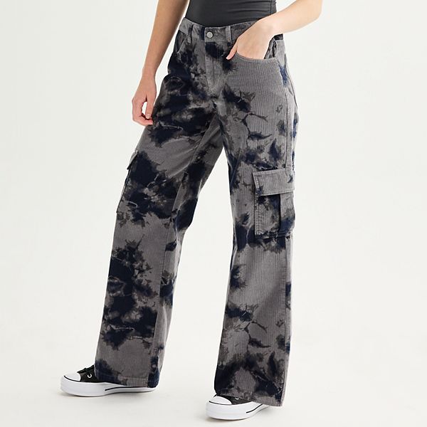 Juniors' Tinseltown Low Rise Cargo Cord Puddle Pants