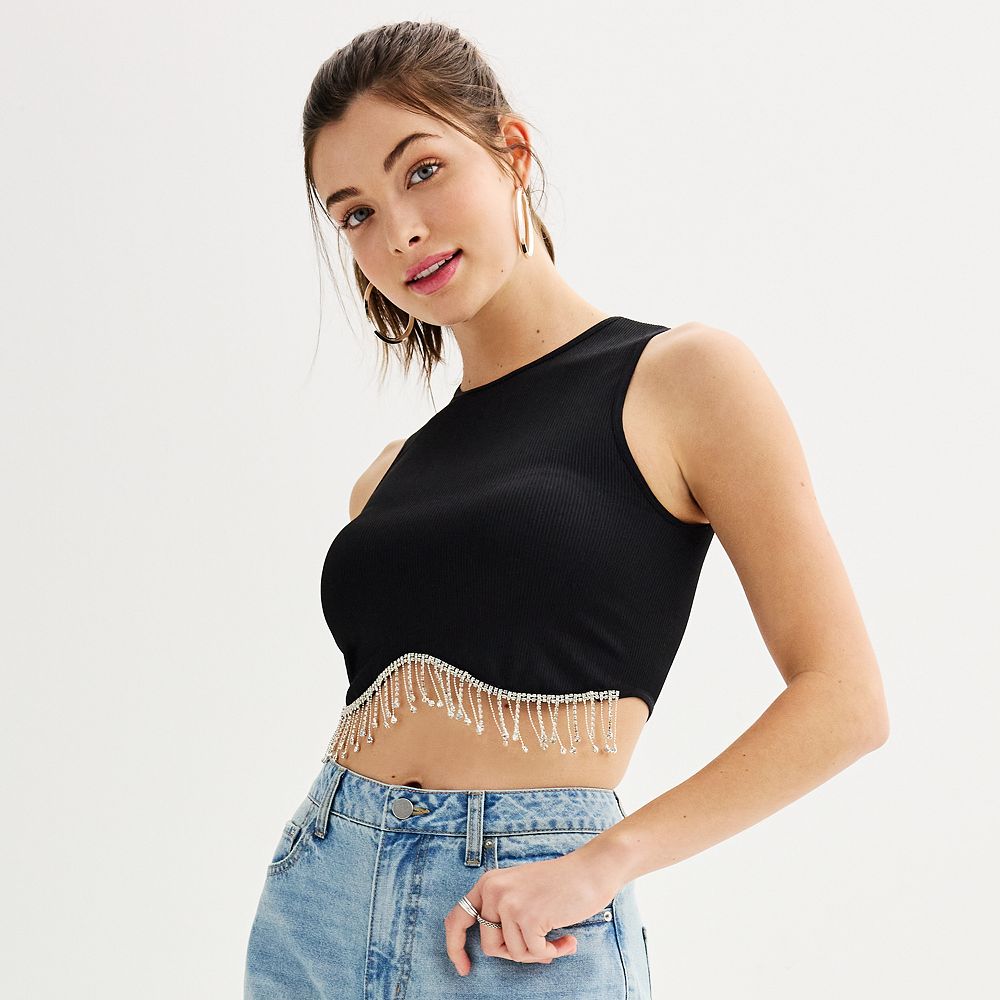 Juniors' Harper & Ivy Seamless Fringe Tank Top