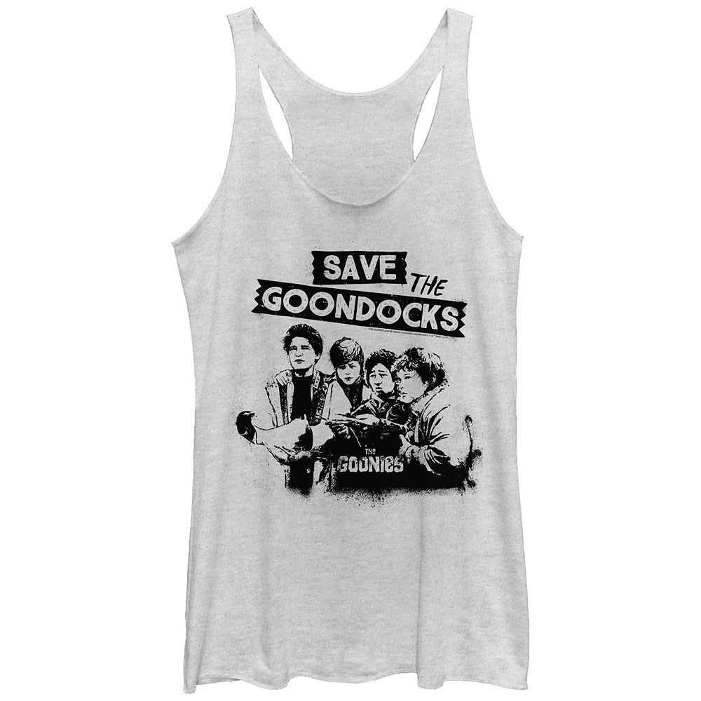 Juniors' The Goonies Save The Goondocks Tri-Blend Racerback Graphic ...