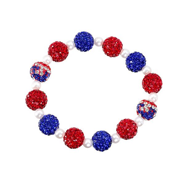 Celebrate Together Flag of the United States Themed Beaded Stretch Bracelet