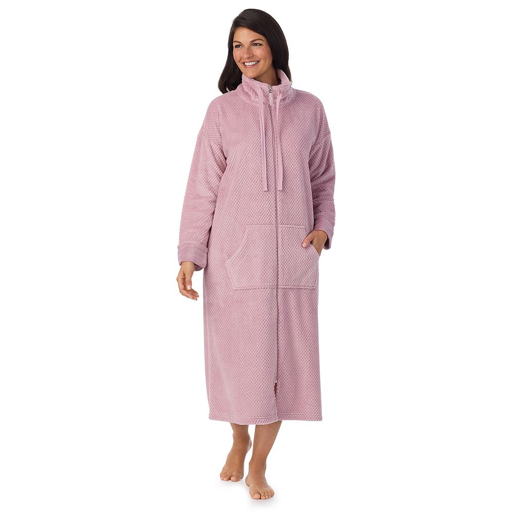 Women's Stan Herman Dimple Plush Zip Robe