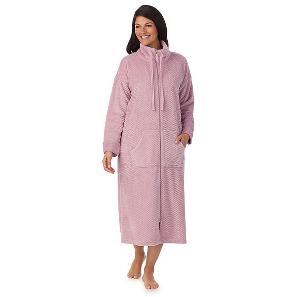 Women's Stan Herman Dimple Plush Zip Robe