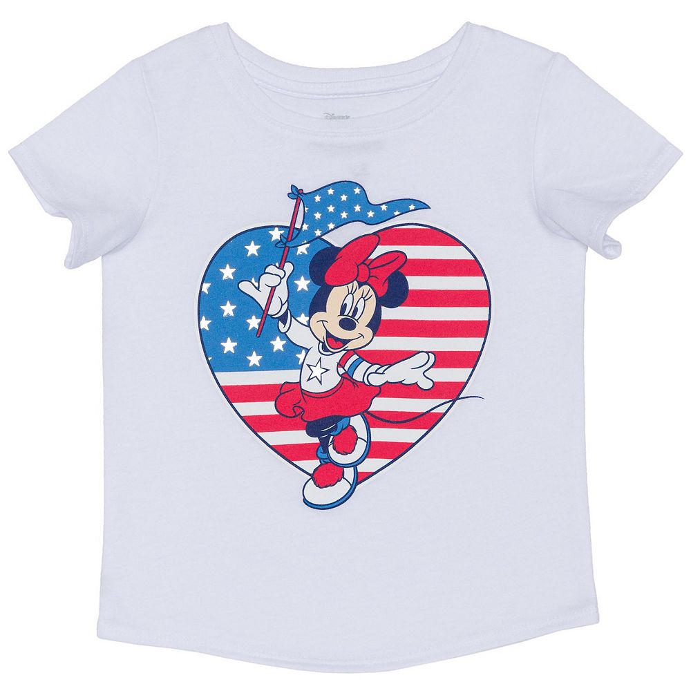 Disney's Minnie Mouse Toddler Girl U.S.A. Cheer Heart Graphic Tee