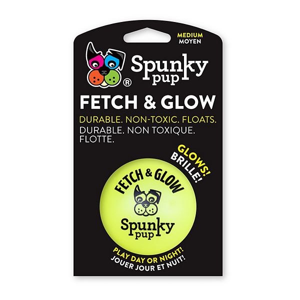 Spunky Pup Fetch & Glow Glowing Ball Dog Toy - Medium