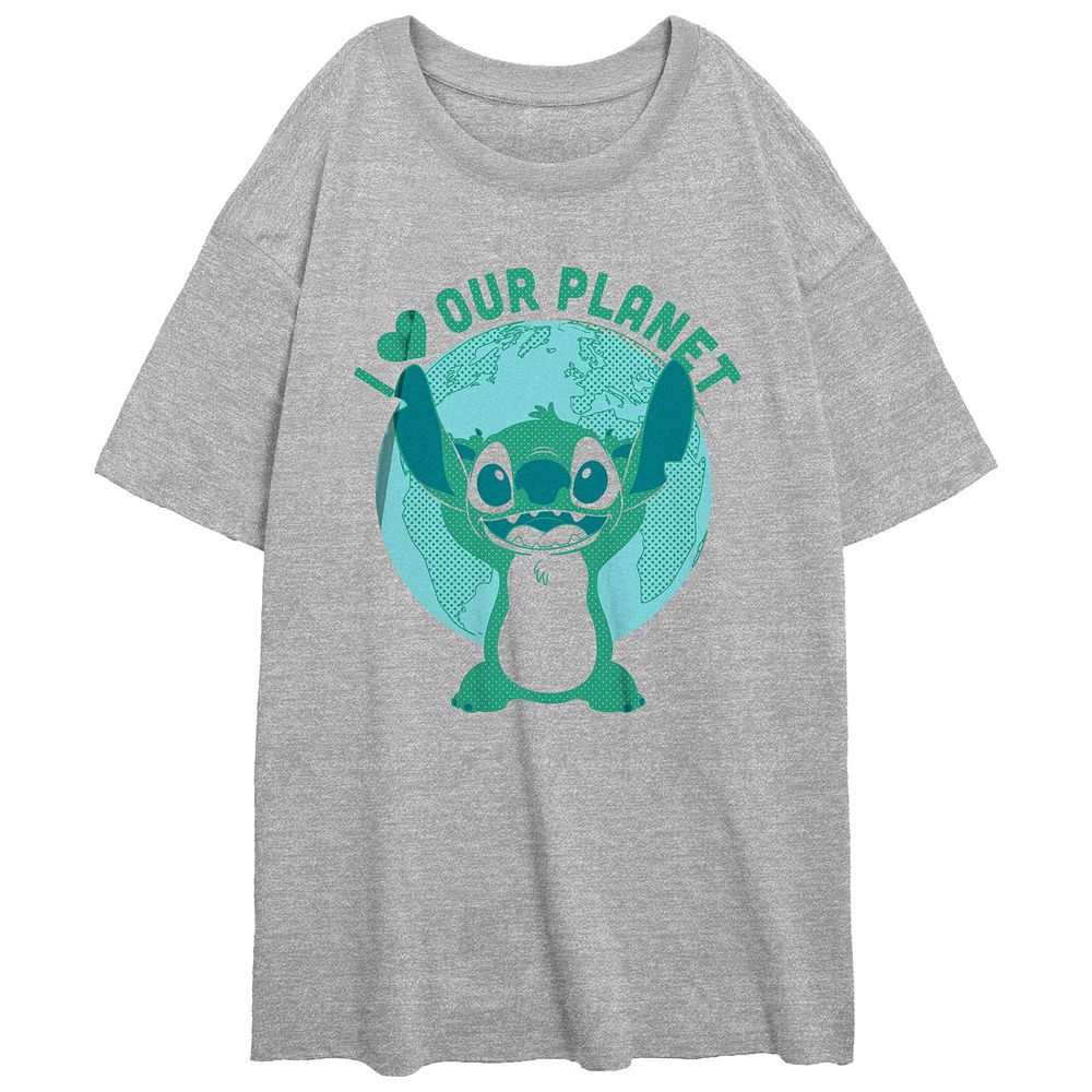 Disney's Lilo & Stitch I Love Our Planet Stitch Juniors' Oversize ...