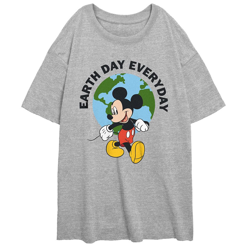 Disney's Mickey Mouse Earth Day Everyday Juniors' Oversize Graphic Tee
