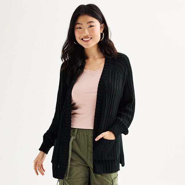 Juniors' SO® Open Front Cardigan