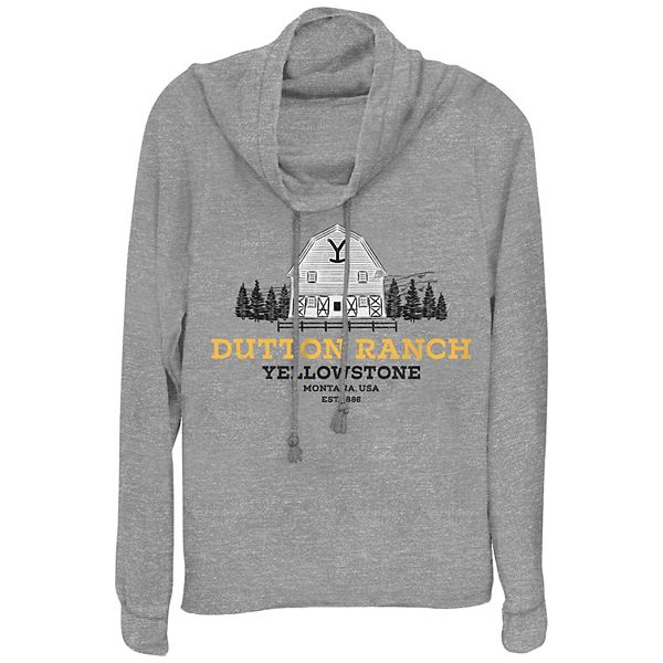Juniors' Yellowstone Dutton Ranch Barn Cowlneck Graphic Lightweight ...